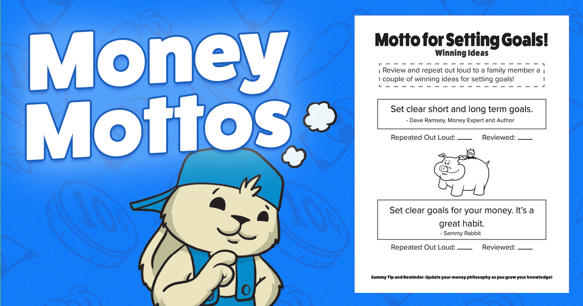 Setting Goals for Your Money - Review Winning Ideas - Sammy Rabbit